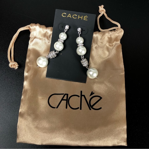 Cache | Jewelry | Cache Faux And Rhinestones Earrings | Poshmark